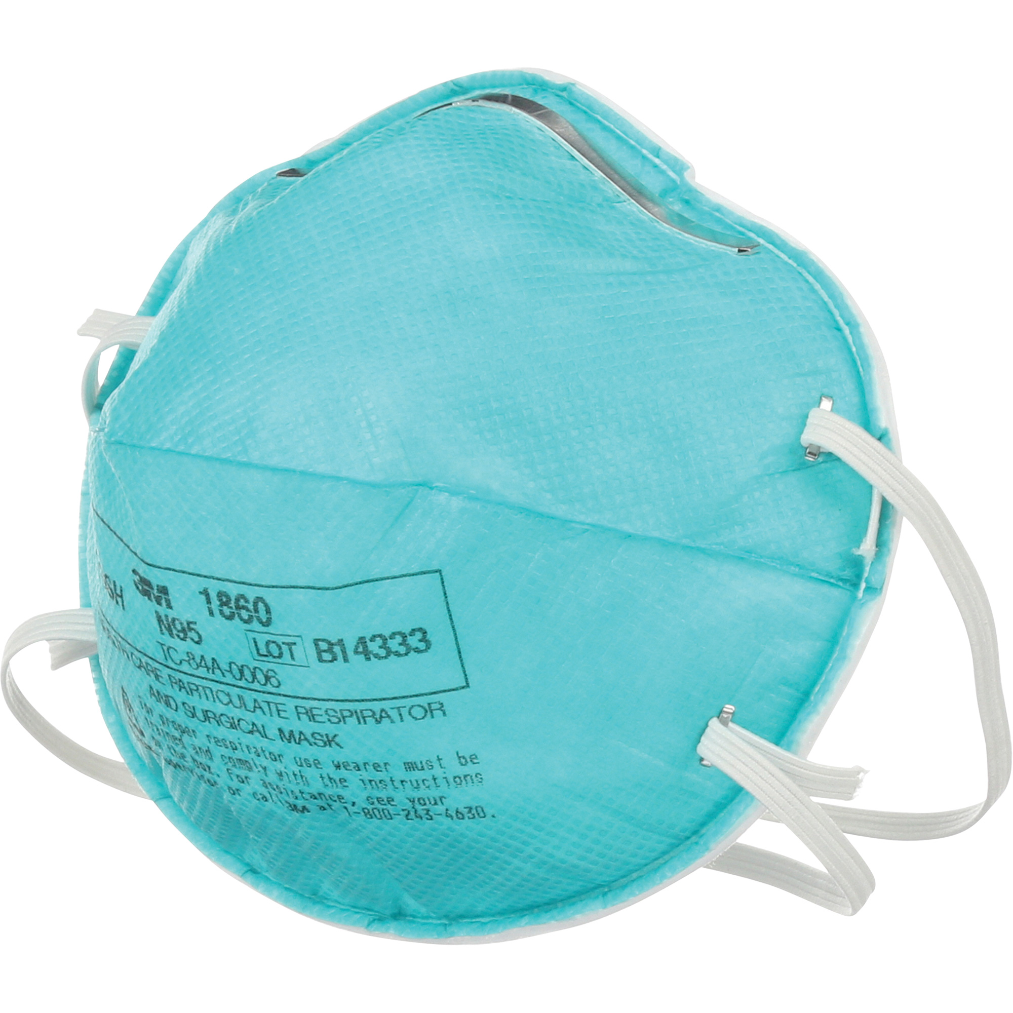 3M 1860 Particulate Healthcare Respirator, N95, NIOSH Certified ...